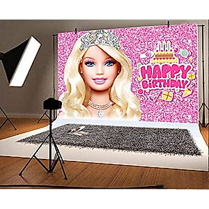 Withu Pink Backdrop for Girls Lady Women Birthday Party Sparkle Cake Table Decor Photoshoot Studio Video Photography Background Banner Photo Props