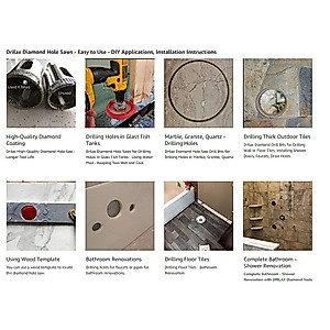 7/8 Inch Diamond Drill Bit for Glass, Triple-Coated Alloy Steel Tile Drill Bit for Ceramic, Porcelain, and Countertops