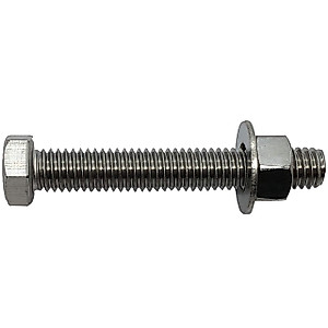 3/8" -16 x 4-304-STAINLESS Steel Bolts, Nuts & WASHERS - 18-8 HEX Head Bolt - 304 Grade. General Purpose (10) Bolts + (10) Nuts + (10) Washers