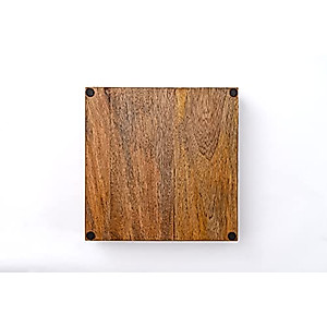 FIGTREE - Set of 2 | 12”-14” Wooden Serving Trays for Platter Drinks, Appetizers, Fruits, & Decor, Coffee Table Tray for Dining (Square)