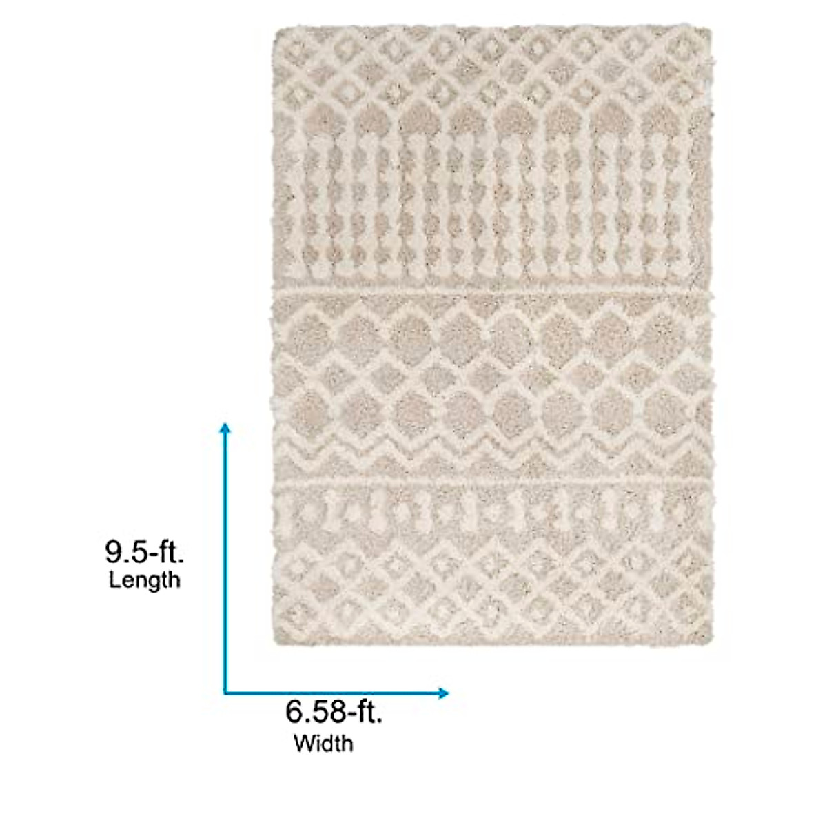 Artistic Weavers Hapsburg Moroccan Shag Area Rug, 6'7" x 9'6", Beige