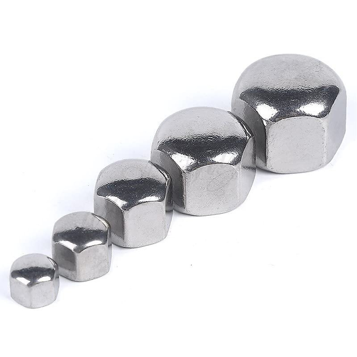 Dome Cap Nuts,Acorn Thread Hex Cap, DIN917 M3 M4 M5 M6 M8 M10 M12 M14 M16 M20 hex Acorn Nuts 304 Stainless Steel Short Head Cap nut-M16 2PCS (Size : M8 5PCS)