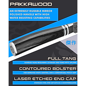 KESSAKU 3.5-Inch Paring Knife - Ronin Series - Forged High Carbon 7Cr17MoV Stainless Steel - Pakkawood Handle with Blade Guard