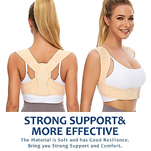 Vicorrect Posture Corrector for Women and Men, Adjustable Upper Back straightener and Providing Pain Relief from Neck, Shoulder (Small/Medium)
