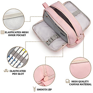 HLDIFENGGS Large Pencil Pouch, Special Preppy Aesthetic Pencil Case with Compartments, Pencil Bag Big for School Teens Office College Girl Boy Men Women Adult