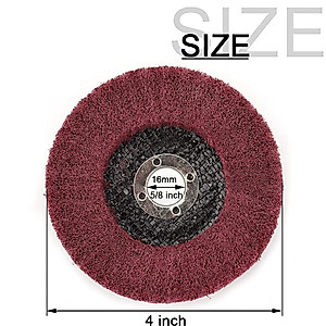 NUODUN 10Pcs 180/320 Grit Nylon Fiber Flap Disc Metal Polishing Wheel, Abrasive Buffing Grinding Discs for 4" Angle Grinder, Deburring and Rust Removal of Welds on Complex Surfaces