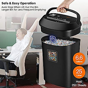 Paper Shredder,VidaTeco 58dB 14-Sheet Cross-Cut Shredder with US Patented Cutter,Also Shreds Card/CD, Heavy Duty Paper Shredder for Home Office,Durable&Fast with Auto Jam Proof,6.6-Gallon Bin (ETL)