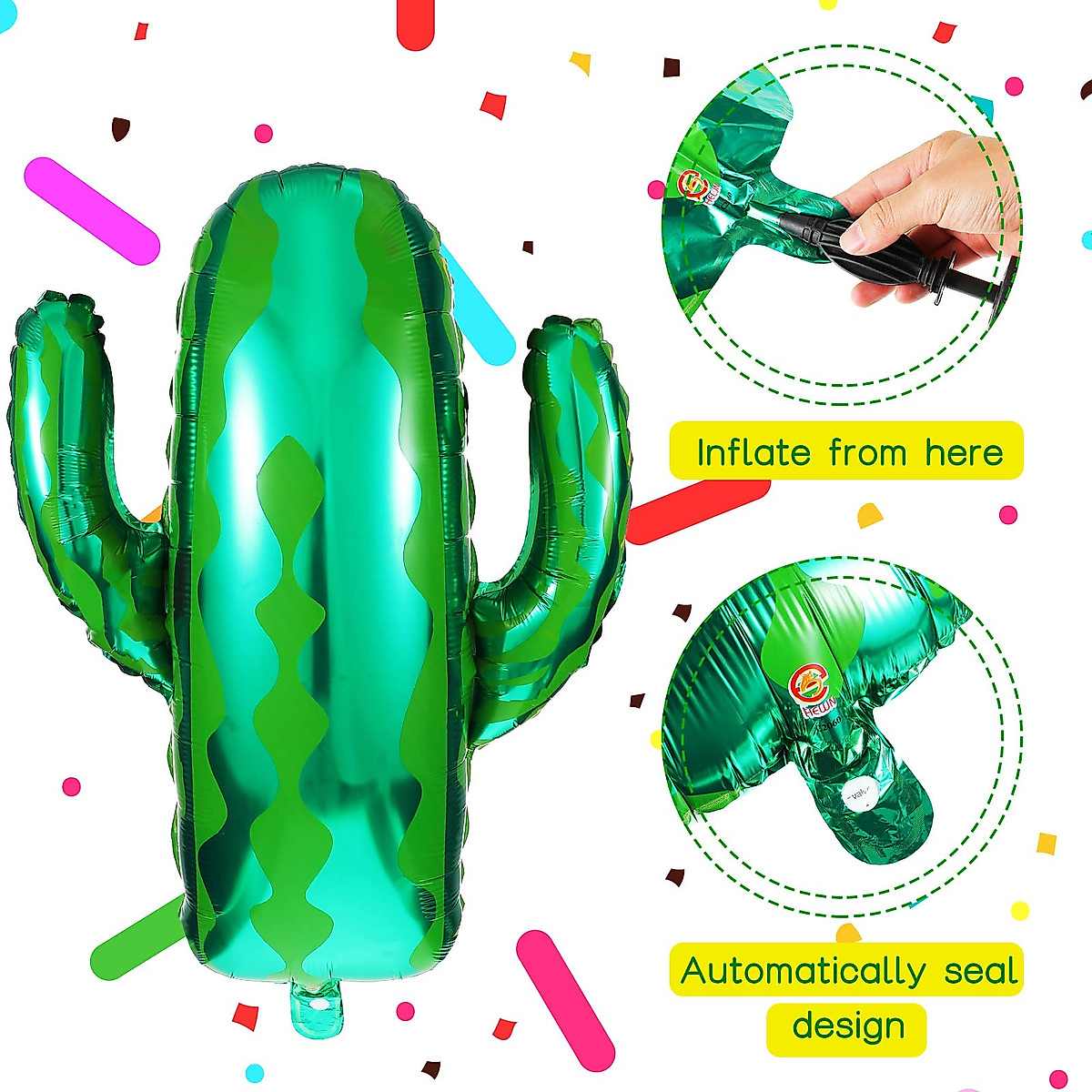 6 Pieces Mexican Fiesta Theme Party Balloons Mexican Taco Llama Cactus Jumbo Foil Balloons Mexican Fiesta Party Decorations for Cinco De Mayo Taco Bout Luau Party Birthday Baby Shower Supplies