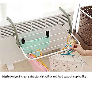 JEONSWOD Clothes Hanger Window Balcony Window Sill Drying Rack Folding Hanging Clothes Rack Balcony Drying Shoe Clothes Rack