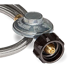 Blackstone 5154 Propane Stainless Steel Braided Hose & Regulator for 22lb Tank, Gas Grill & Griddle Animal, Weather Resistant & Corrosion Resistant – Extends Up to 3 Feet