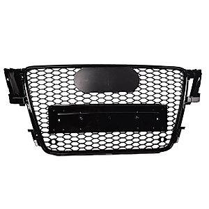 TOPAZ Front Mesh RS5 Style Bumper Hood Hex Grille Black Compatible with 2008-2012 Audi A5/S5 B8 8T
