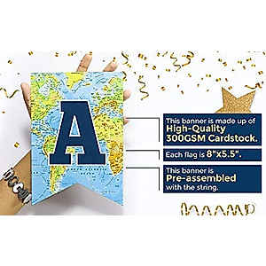 Going Away Party Decoration- Adventure Awaits Banner - Bon Voyage Retirement Farewell Party Supplies