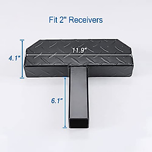 DICMIC Hitch Step Anti Slip and Rust Towing Bumper Guard for Most Car SUV Truck Pickup with Pin Fit 2” Receiver, 11.8” Length