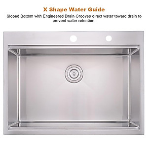 33 In Drop In Kitchen Sink Workstation-Bokaiya Kitchen Sink 33x22 Drop In Workstation Sink Topmount 16 Gauge Single Bowl Stainless Steel Kitchen Sink with Cutting Board