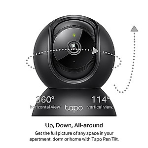 Tapo TP-Link 2K Pan/Tilt Indoor Security Camera for Baby Monitor, Pet Camera | Motion Detection & Tracking | 2-Way Audio | Cloud & SD Card Storage | Works w/Alexa & Google Home | Black C211