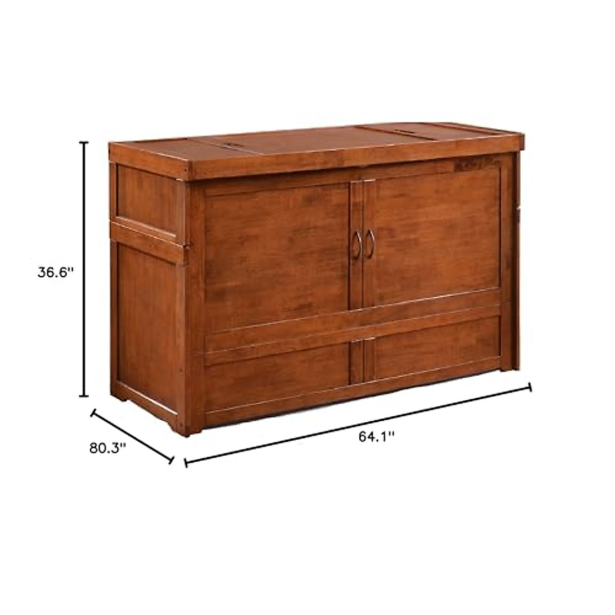 NIGHT & DAY Furniture Murphy Cube Cabinet Bed Pre-Assembled (Cherry, Queen)