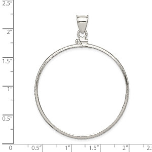 Roy Rose Jewelry US 1 oz Eagle Coin Bezel Mounting Sterling Silver 40.6 x 3.1mm Plain Screw Top Coin Bezel Pendant