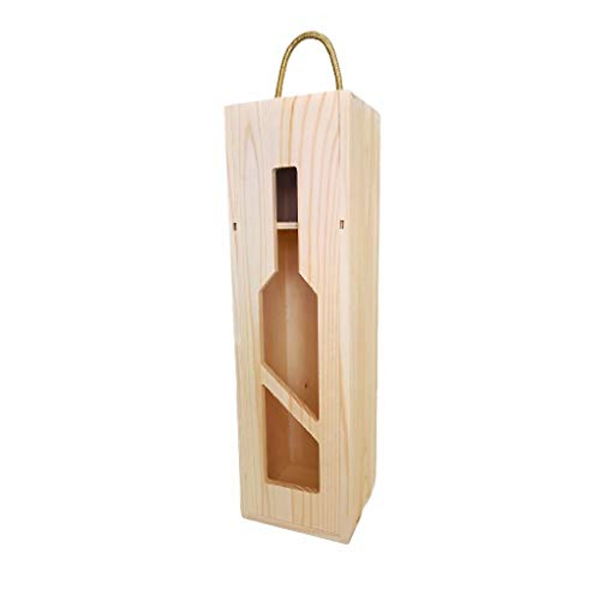 3 Pack Wine Box - Single Wine Bottle Wood Storage Gift Box with Handle for Birthday Party, Housewarming, Wedding, Anniversary, Celebrations, Parties, New Year, Holidays, Occassions