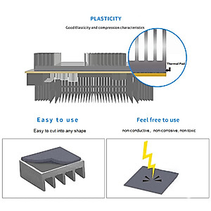 GowizDream Thermal Pad 15.8W/mK 100x50x1.5mm,Non-Conductive High-Temperature Resistance Silicone ThermalPad,High Thermal Conductivity Gap Filler for Laptop,Heatsink,Air Conditioner,GPU,LED & PS4