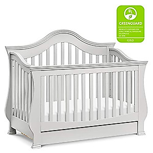 DaVinci Ashbury 4-in-1 Convertible Crib with Toddler Bed Conversion Kit in Cloud Grey, Greenguard Gold Certified