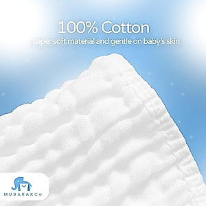 Mubarak Co Pack of 10 Burp Cloths for Both Baby Girl & Baby Boy -Our burping Cloths for Babies are Large 20'' by 10' Super Absorbent Burpy Cloths for Unisex