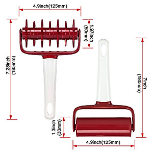 AooBaBa Pizza Dough Roller and Docker and Silicone Pastry Dough Mat and Dough Scraper Cutter Time-Saver Dough Tools Set 5 Pieces