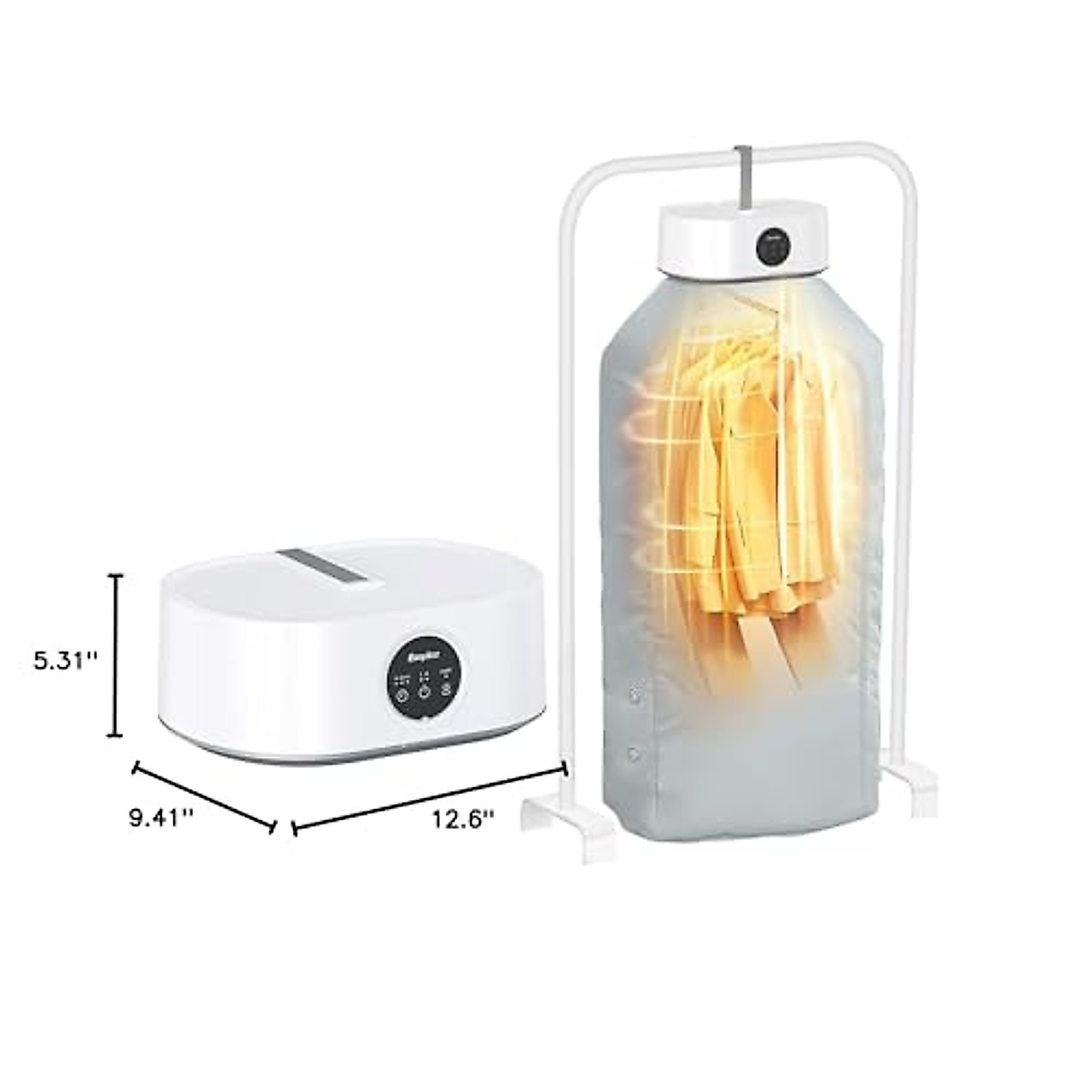 EasyAcc Clothes Dryer - Upgraded 20min - 2H Quickly Drying, Timer, Easy to Use, Clothes Dryer Electric for Apartments Travel Dorm RVs, For Light Clothes, Underwear, Swimsuit