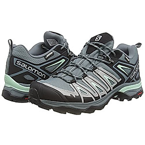 Salomon X Ultra Pioneer CLIMASALOMON Waterproof Hiking Shoes for Women, Stormy Weather/Alloy/Yucca, 7.5