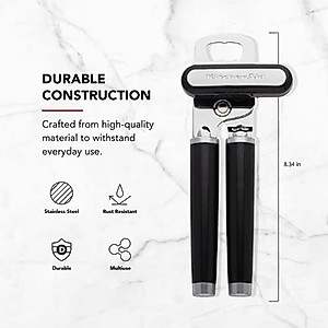 KitchenAid Classic Multifunction Can Opener / Bottle Opener, 8.34-Inch, Black
