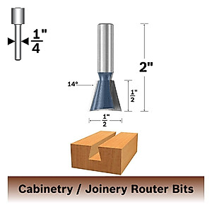 BOSCH 84703M 14 degree x 1/2 In. Carbide Tipped Dovetail Bit