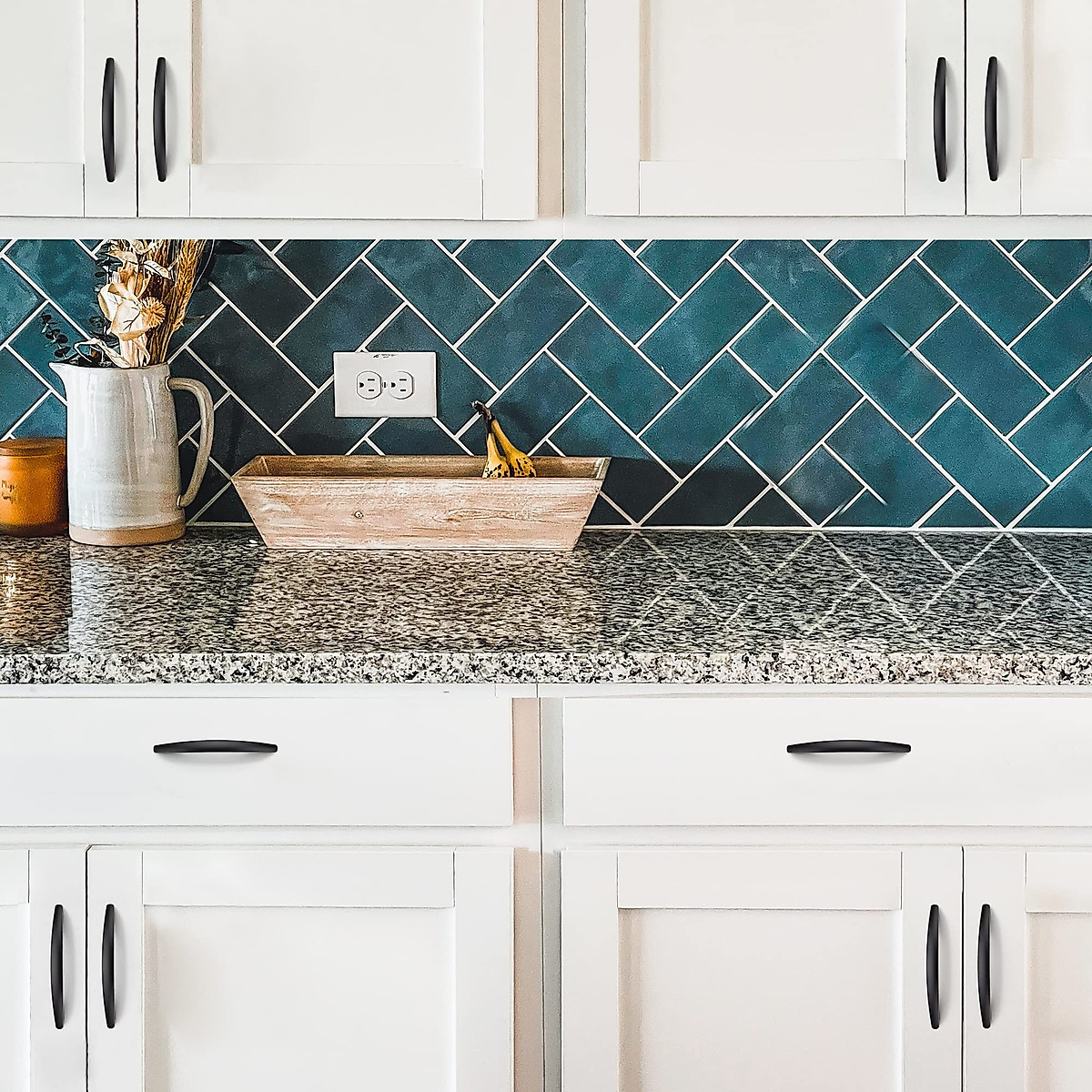 Ravinte 10 Pack Cabinet Pulls 5 Inch Matte Black Curved Drawer Pulls for Kitchen Cupboard Arch Pulls for Dresser Drawer Cabinet Hardware Come with Screwdriver