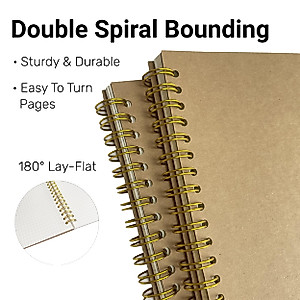AOU A5 Spiral Graph Notebook, 2-Pack Grid Journals with Total 200 Pages of Squared Paper, 100gsm Thick Paper, 8.3"x5.7", Hard Cover Notepad for Engineering, Notes Taking & Writing in School and Office