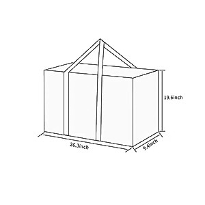 Yijunshangping Large-Capacity Storage Bag Moving Bag With Durable Zipper,Suitable For Clothes And Bedding And Camping Bag For Clothes, black，blue,Brown, 26.3x9.4x19.6inch