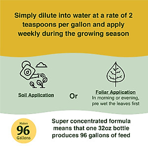 Farmer's Secret Tomato Booster Fertilizer (32oz) - Super Concentrated - 3:8:7 Ratio Fortified with Humic Acid, Iron and Calcium - Grow More Tomatoes