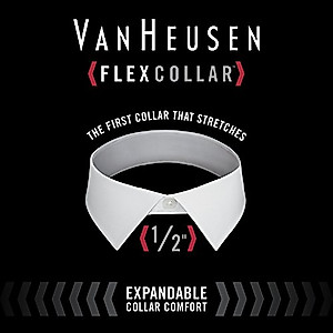 Van Heusen mens Regular Fit Flex Collar Stretch Solid Dress Shirt, Blue Frost, 17.5 Neck 34 -35 Sleeve US