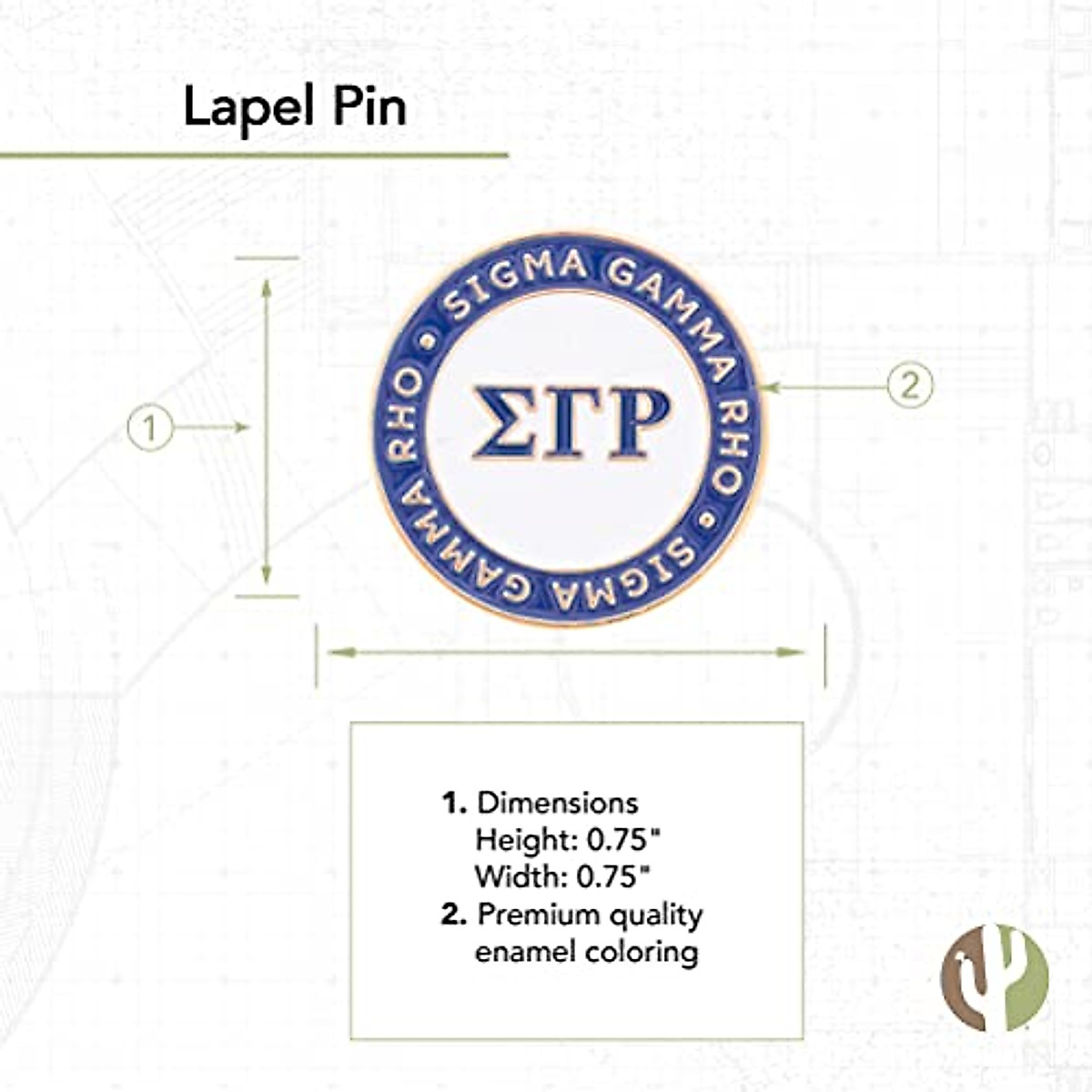 Sigma Gamma Rho Lapel Pin Sorority Enamel Greek Letter Formal Wear Blazer Jacket (Lapel Pin - Design D)