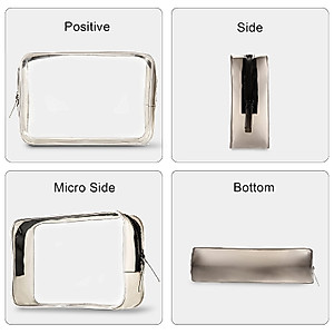 Ovenot 4 Pcs Clear Makeup Bags with Zipper, Makeup Cosmetic Bag for Women Men, Makeup Bag for Travel, Bathroom