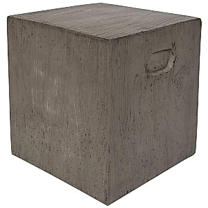 SAFAVIEH Outdoor Collection Cube Modern Dark Grey Concrete Accent Table (Fully Assembled)
