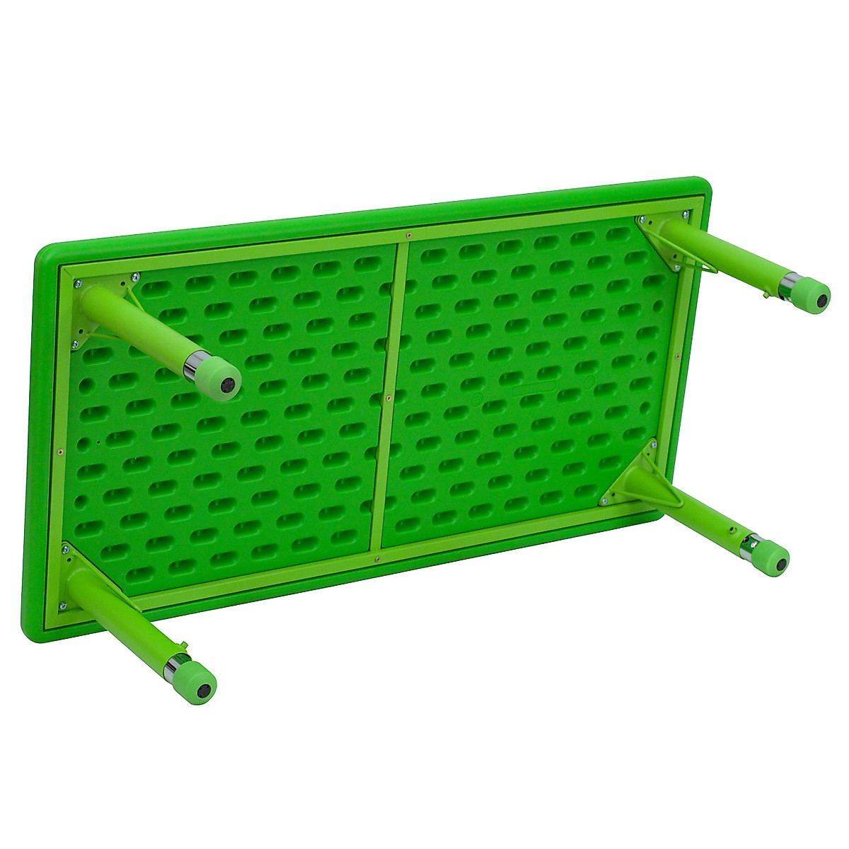 Flash Furniture Rectangular Plastic Height Adjustable Activity Table, 24 x 48, Green