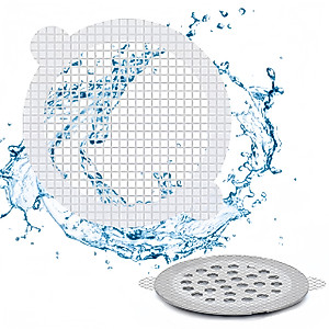 50 Pack, Banhey Round Disposable Shower Drain Hair Catcher, Floor Drain Sticker,Bathroom, Laundry Room, Bathtub, Kitchen, Sink, Drain Cover for Human and Pet Hair (50 PCS)