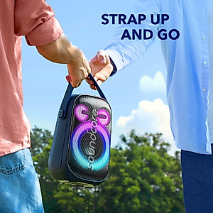 Soundcore Anker Rave Neo 2 Portable Speaker with 80W Stereo Sound, PartyCast 2.0, Light Show, IPX7 Waterproof (Floats on Water) 18H Playtime, Customizable EQ & Bass Up (Renewed)