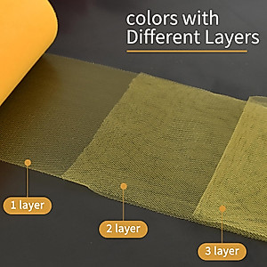 RIBBOOO Gold Yellow Tulle Fabric Rolls 6 Inch by 50 Yards (150 feet) Fabric Spool Tulle Ribbon for DIY Tutu Bow Baby Shower Birthday Party Wedding Decorations Christmas Craft Party Supplies