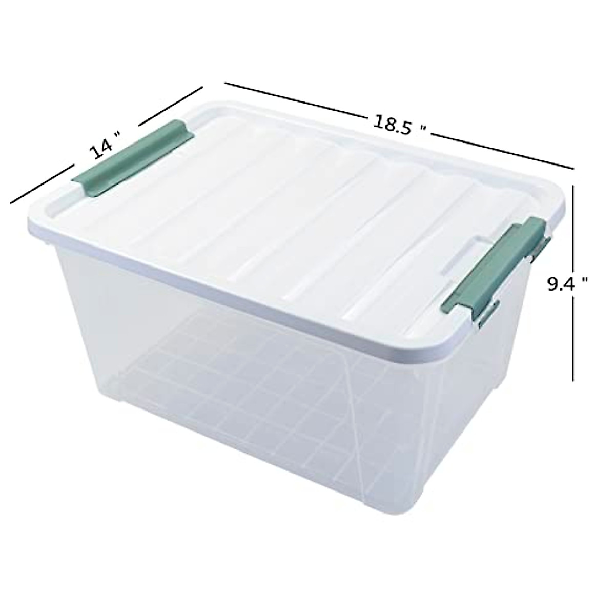 Parlynies 4-Pack Large Stackable Storage Boxes, 35 Quart Plastic Storage Bins with Lid, Clear