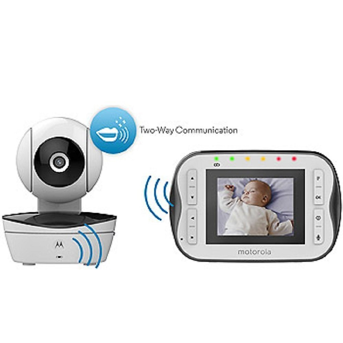 Motorola Digital Video Baby Monitor MBP41S with Video 2.8 Inch Color Screen, Infrared Night Vision, with Camera Pan, Tilt, and Zoom … (2.8" Screen - One Camera)
