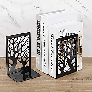 Book Ends, Bookends for Shelves, Non Skid Book Stoppers，Heavy Duty Metal Book Stopper for Books/CDs, Decorative Book Shelf for Home, (2 Pairs)