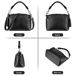 S-ZONE Medium Genuine Leather Shoulder Bag for Women Crossbody Purse Top Handle Handbags