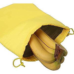MORSNE yellow banana bags prevent ripening,banana storage freshness bag-looking lightweight convenient veggie bag washable durable (YELLOW-1 pack)
