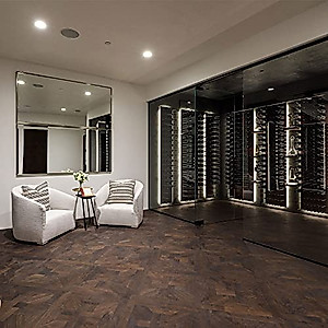 Fusion Wine Wall Label-Out (4 Foot, Triple Deep) (Black Acrylic) (Satin Aluminum Peg)