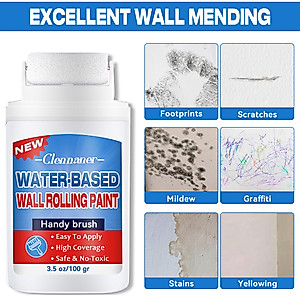 White Paint, White Paint for Wall, Wall Paint for Effortless Cleaning & Pristine Walls, White Touch up Paint for Walls to Remove Stain, Scratches, and Yellowing, Water-Based, Ready to Use(100g, White)
