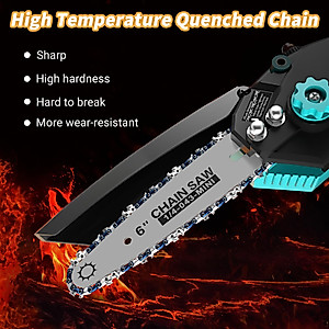 Mini Chainsaw, 8 inch & 6 inch Electric Chainsaw Cordless，Upgraded Brushless Chainsaw and Auto Oiler, 2PCS 21V 2000mAh Batteries, DocSmart Handheld Chain saw for Trees Branches Trimming Wood Cutting